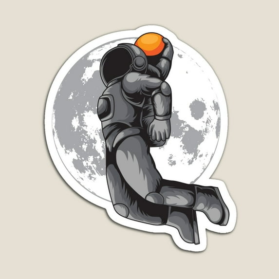 DOPASTICKER Astronaut Play Basketball In Space Sticker Decorative ...