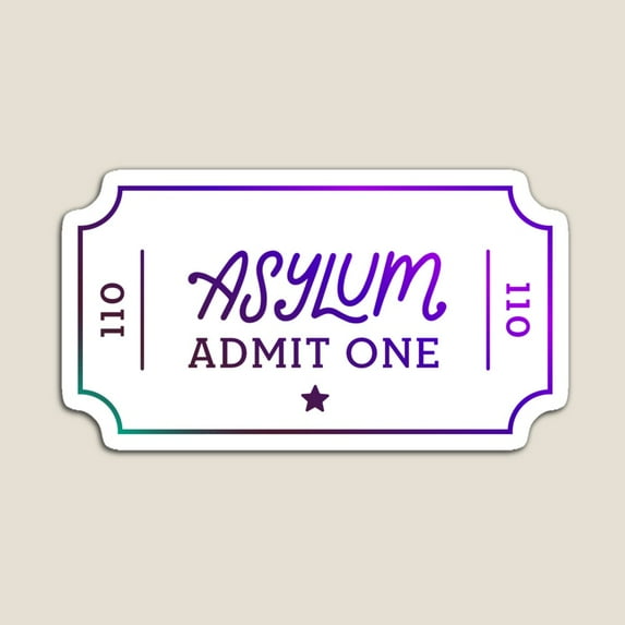 DOPASTICKER Asylum Ticket Rainbow Metal Effect Sticker Decorative ...