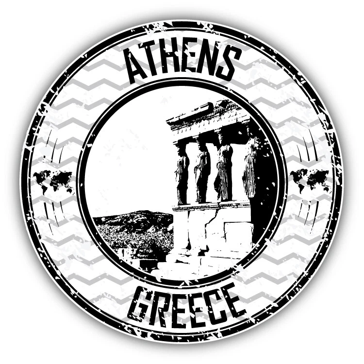 DOPASTICKER Athens Greece Rubber Travel Car Bumper Sticker Decal Gift ...