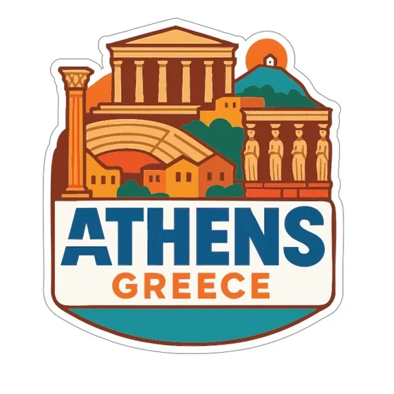 DOPASTICKER Athens Greece Sticker Decal City Skyline Landmark Design ...