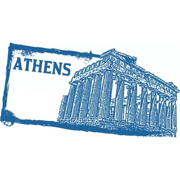 DOPASTICKER Athens Greece Travel Retro Rubber Sticker Decal Phone Decal ...