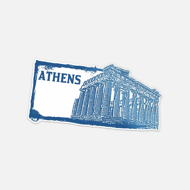 DOPASTICKER Athens Greece Travel Retro Rubber Sticker Phone Water ...