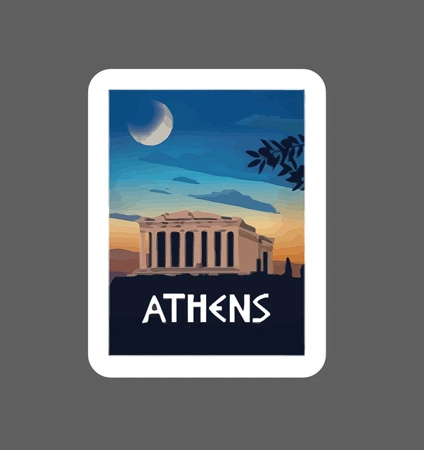 DOPASTICKER Athens Sticker Greece Historic Architecture Travel Sticker ...