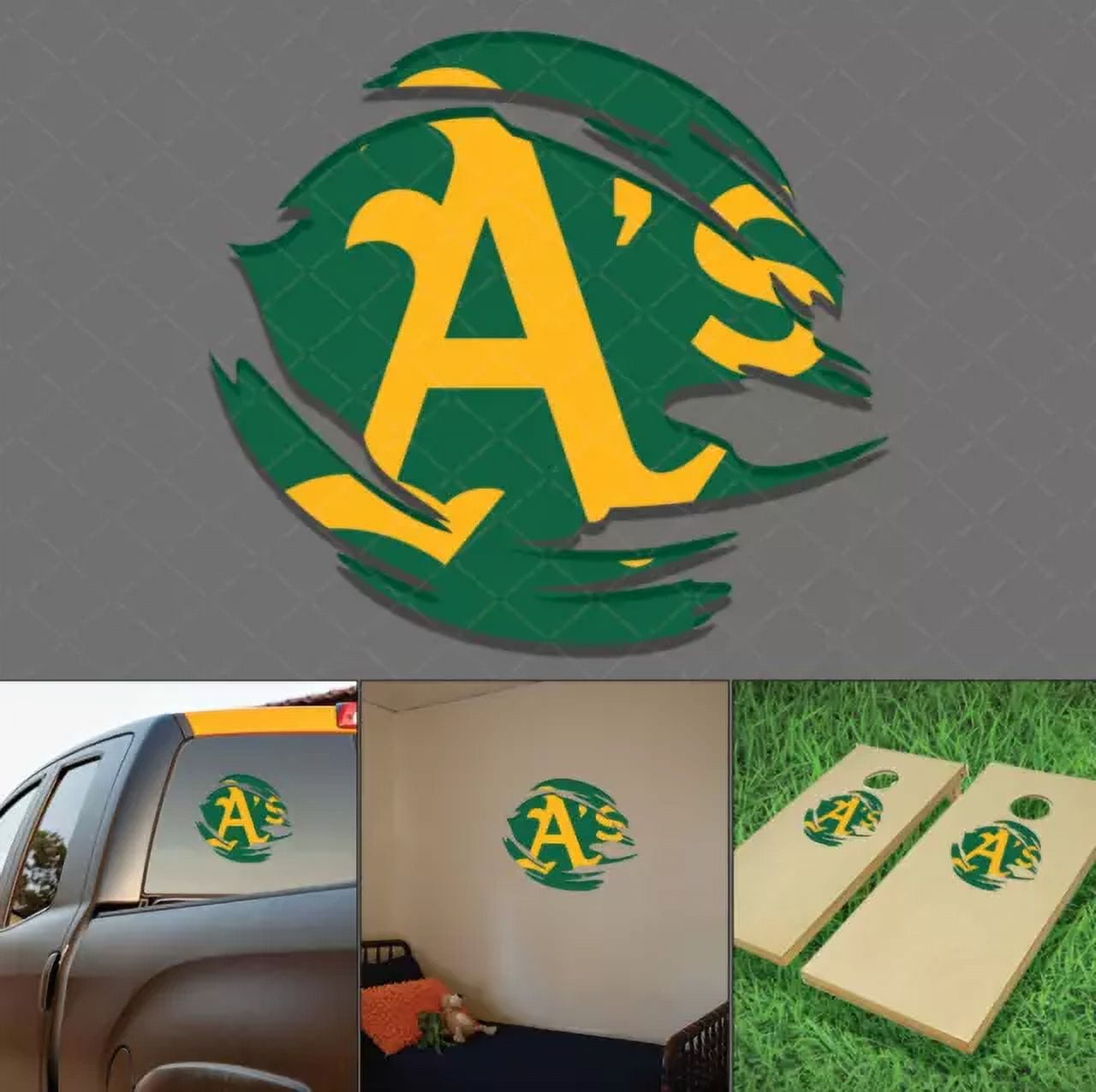 DOPASTICKER Athletics As Distressed Scratched Sticker, Torn Ripped ...