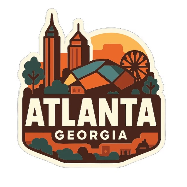 DOPASTICKER Atlanta Georgia Sticker Decal City Skyline Landmark Design ...