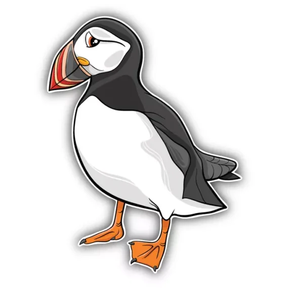 DOPASTICKER Atlantic Puffin Bird Cartoon Sticker Decal Phone Decal ...