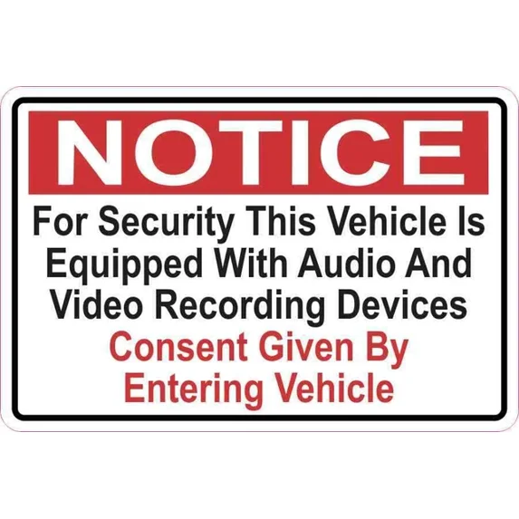 DOPASTICKER Audio And Video Recording Consent Sticker Phone Sticker ...