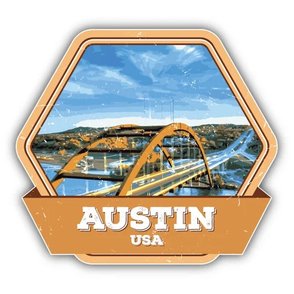 DOPASTICKER Austin City Usa Grunge Vintage Travel Sticker Decal Phone ...