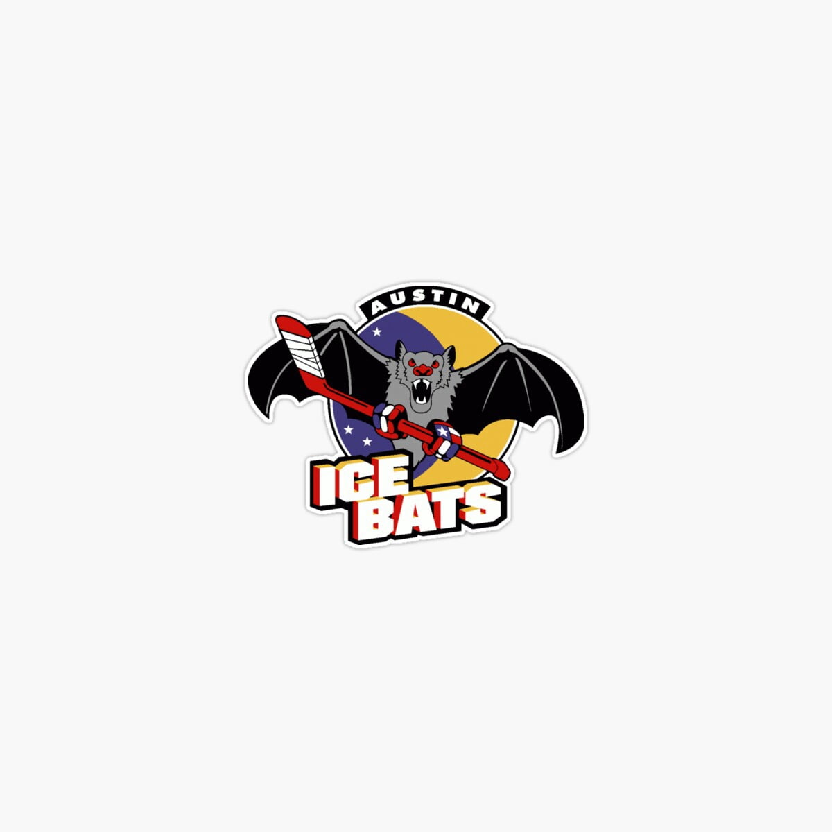 DOPASTICKER Austin Ice Bats Vintage Hockey Logo Sticker, Phone Sticker ...