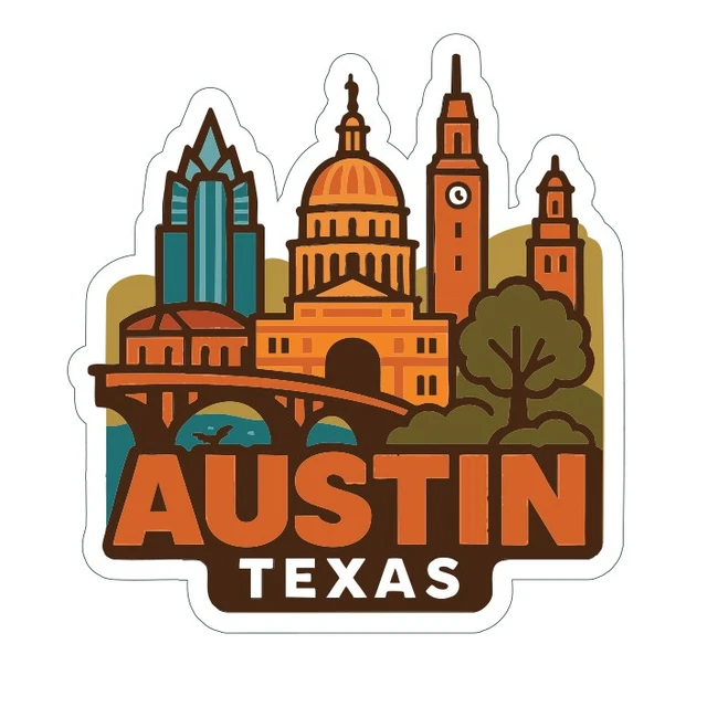 DOPASTICKER Austin Texas Sticker Decal City Skyline Landmark Design ...