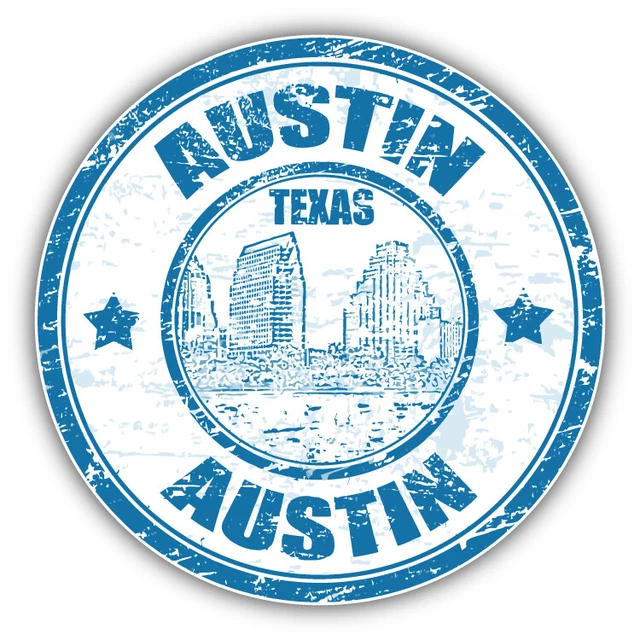 DOPASTICKER Austin Texas Usa Grunge Rubber Sticker Decal Phone Decal ...