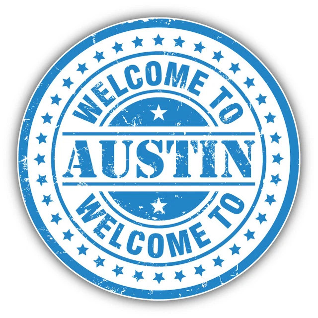 DOPASTICKER Austin Travel Welcome Stamp Sticker Decal Phone Decal Water ...