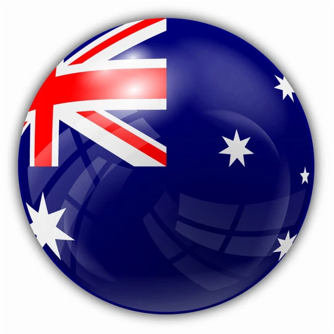 DOPASTICKER Australia Flag Ball Sticker Decal Phone Decal Water Bottle ...