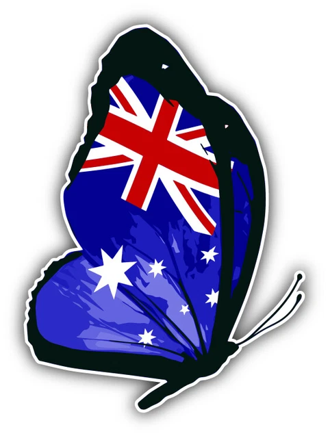 DOPASTICKER Australia Flag Butterfly Sticker Decal Phone Decal Water ...