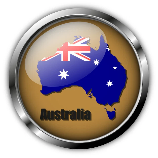 DOPASTICKER Australia Map Flag Silver Sticker Decal Phone Decal Water ...