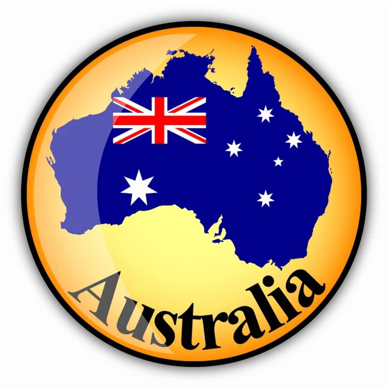 DOPASTICKER Australia Map Flag Sticker Decal Phone Decal Water Bottle ...