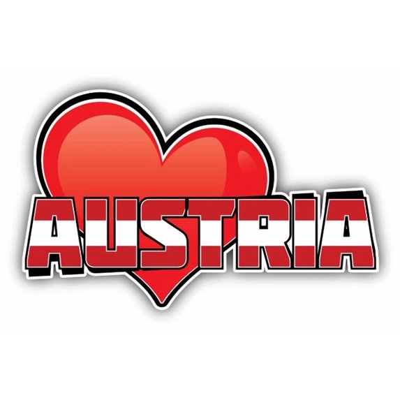 DOPASTICKER Austria Art Heart Flag Travel Sticker Decal Phone Decal ...