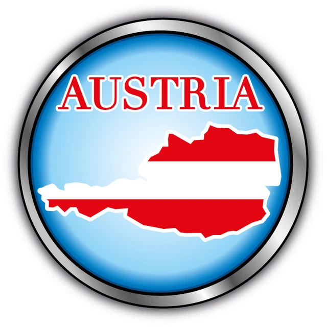 DOPASTICKER Austria Flag Map Sticker Decal Phone Decal Water Bottle ...
