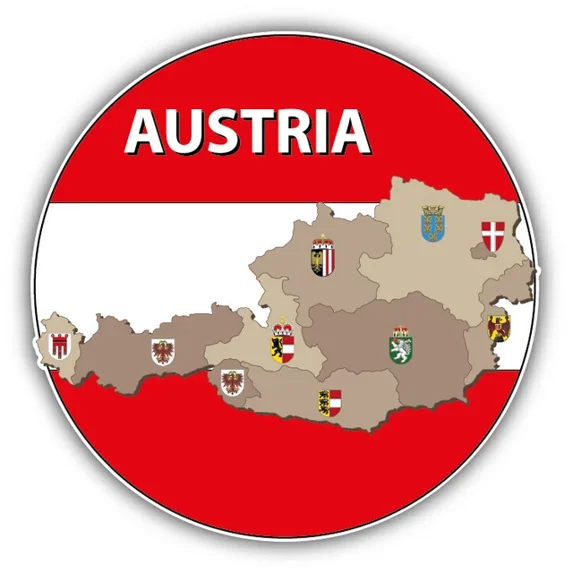 DOPASTICKER Austria Map Flag Sticker Phone Water Bottle Stickers, Cars ...