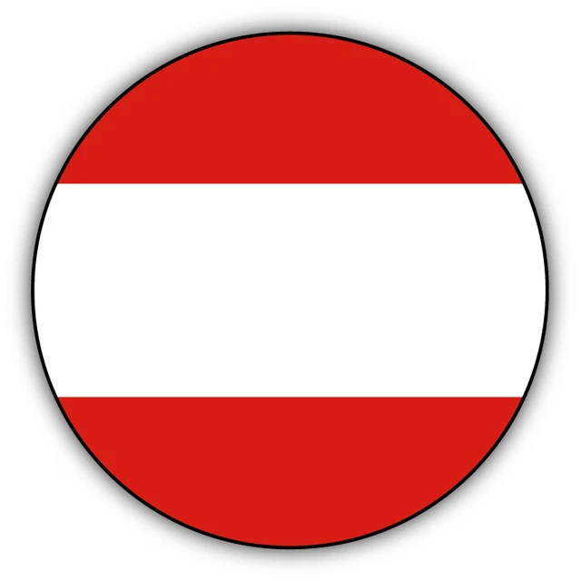 DOPASTICKER Austria Round Flag Sticker Decal Phone Decal Water Bottle ...