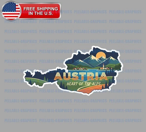 DOPASTICKER Austria Sticker Souvenir Travel Austrian Country Sticker ...