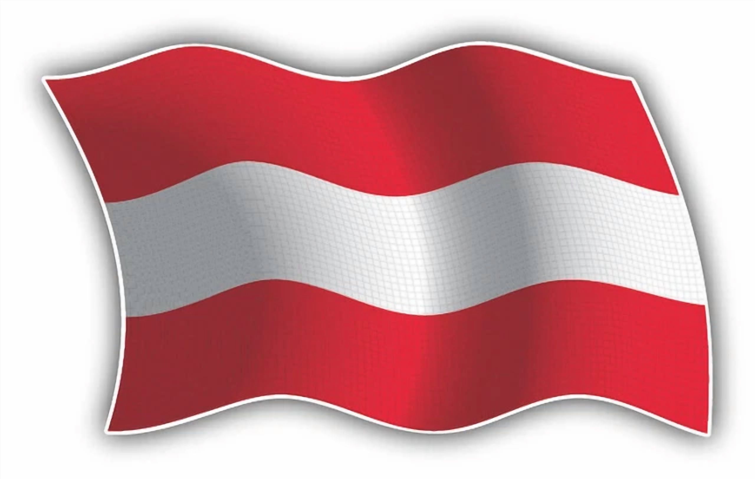 DOPASTICKER Austria Wavy Flag Sticker Decal Phone Decal Water Bottle ...