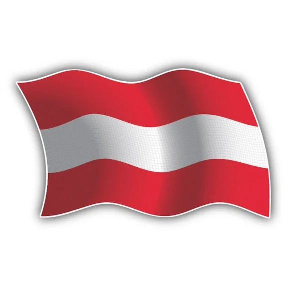 DOPASTICKER Austria Wavy Flag Sticker Decal Phone Decal Water Bottle ...