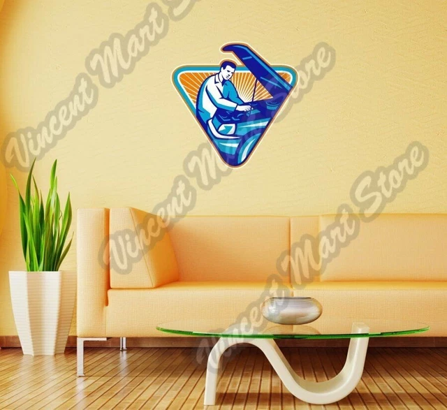 DOPASTICKER Auto Automobile Mechanic Repair Engine Wall Sticker Room ...