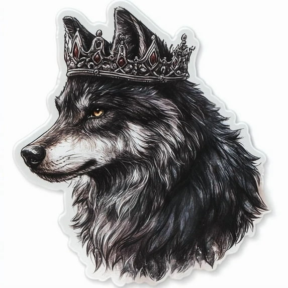 DOPASTICKER Autoaufkleber Wolf Mit Krone Wetterfester Sticker Phone ...
