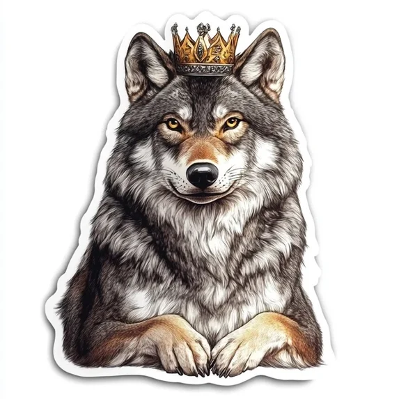 DOPASTICKER Autoaufkleber Wolf Mit Krone Wetterfester Sticker Phone ...