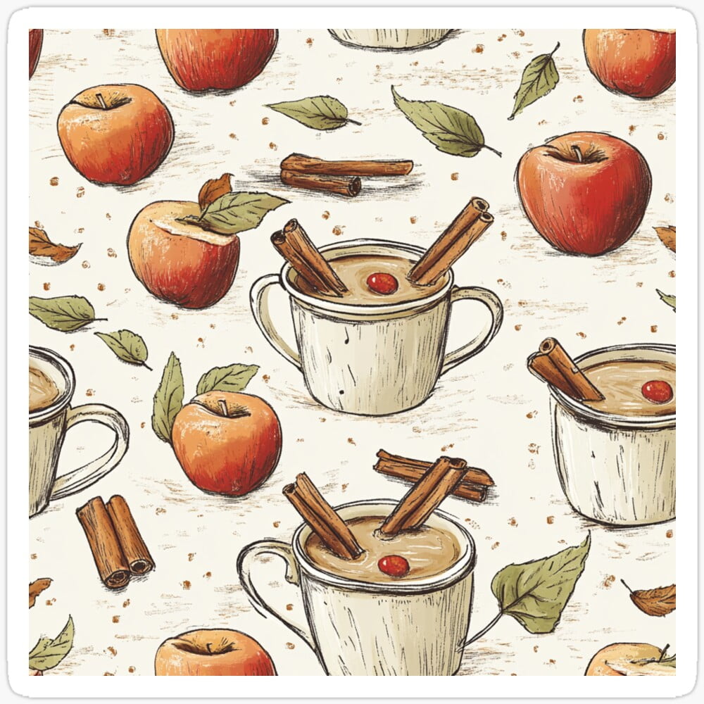 DOPASTICKER Autumn Sweetness With Hot Cider Sticker Phone Decal Water ...