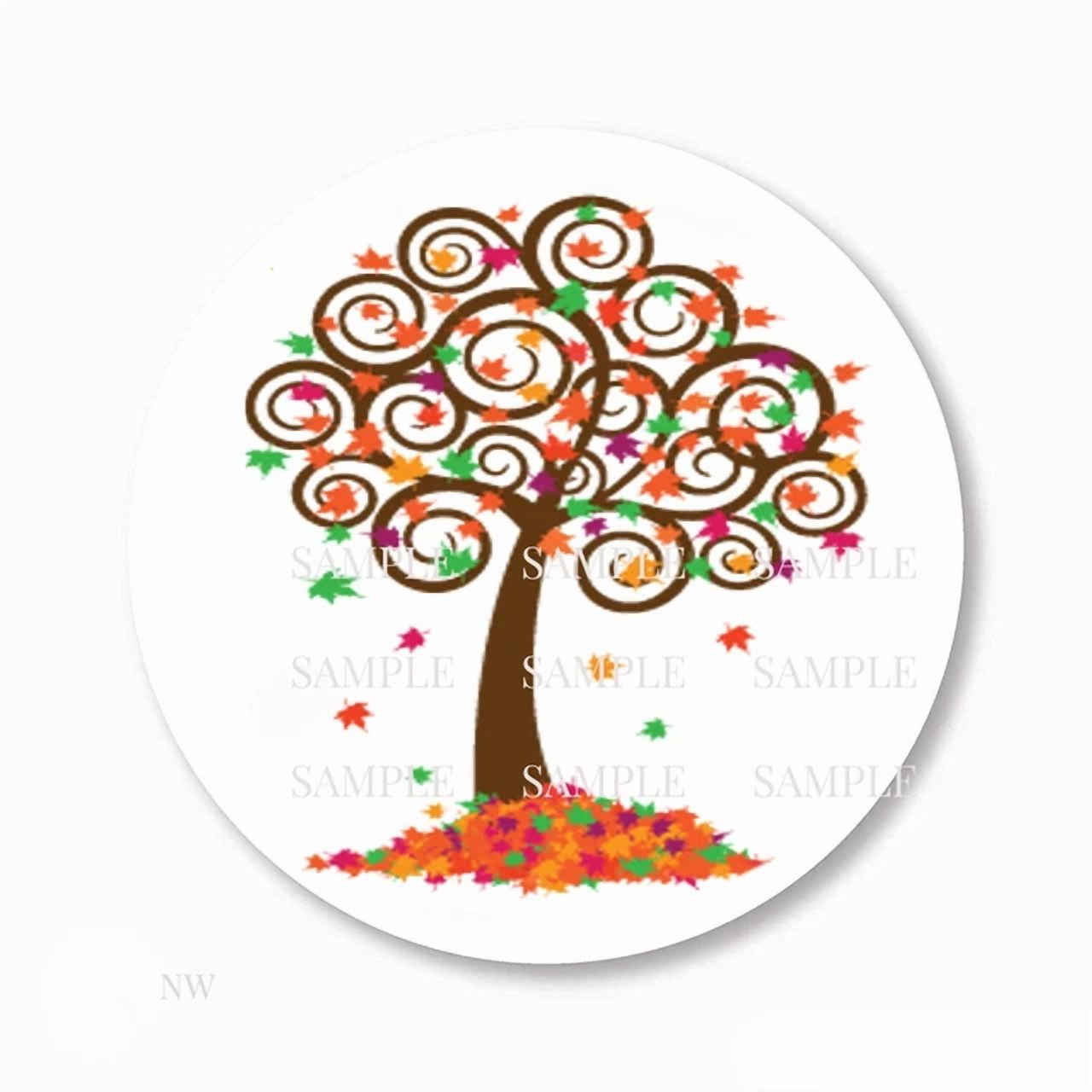 DOPASTICKER Autumn Tree Scrapbook Stickers, Phone Decal Water Bottle ...