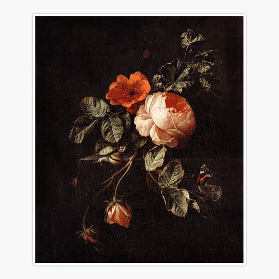 DOPASTICKER Autumnal Flowers Dark Academia Sticker, Phone Sticker Car ...