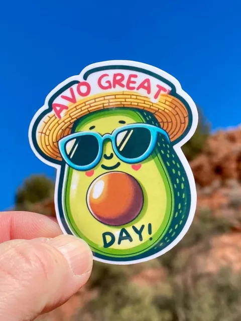 DOPASTICKER Avo Great Day Avocado Sticker, Decal, Sunglasses, Positive ...