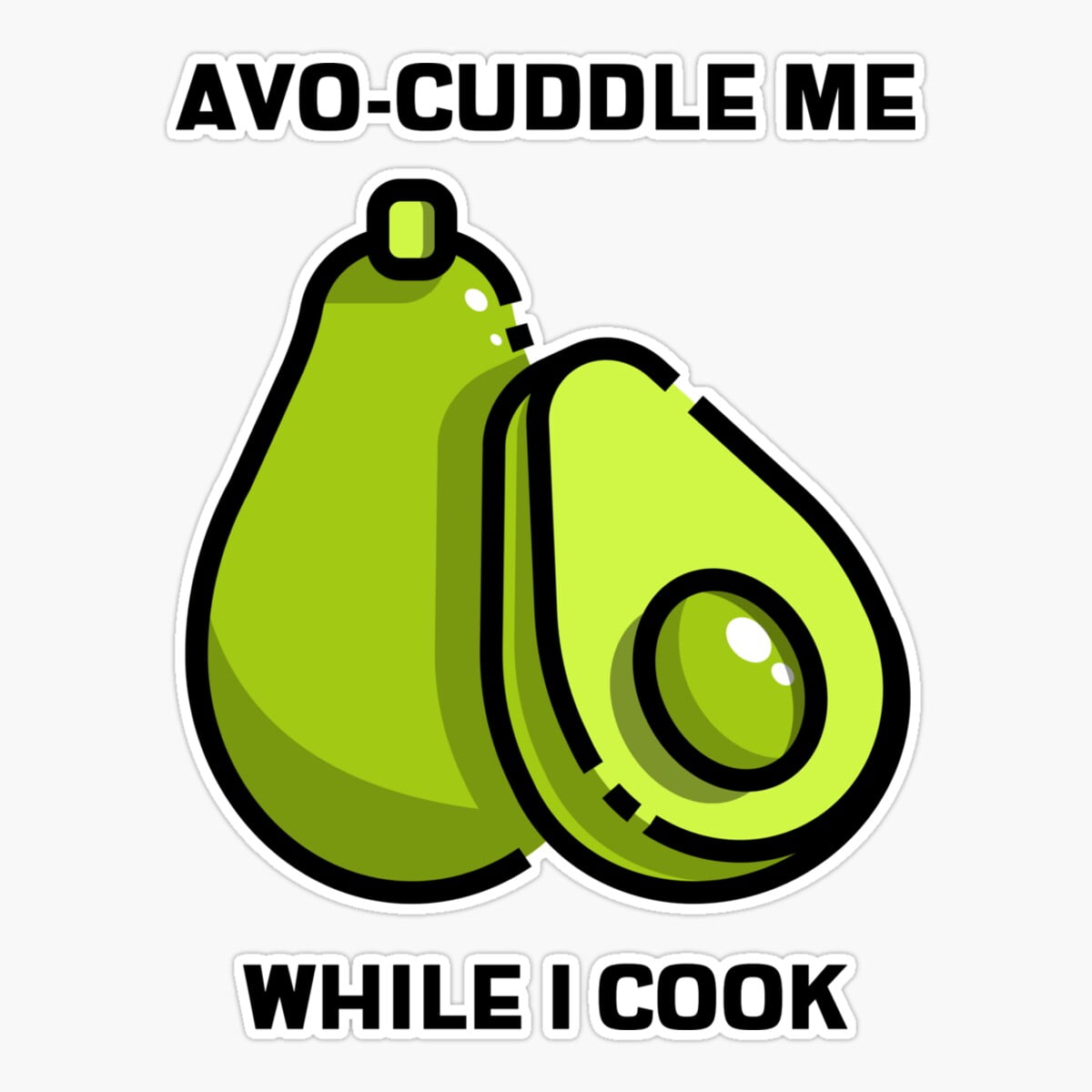 DOPASTICKER Avocado Pun With Two People Cuddling Sticker, Phone Sticker ...