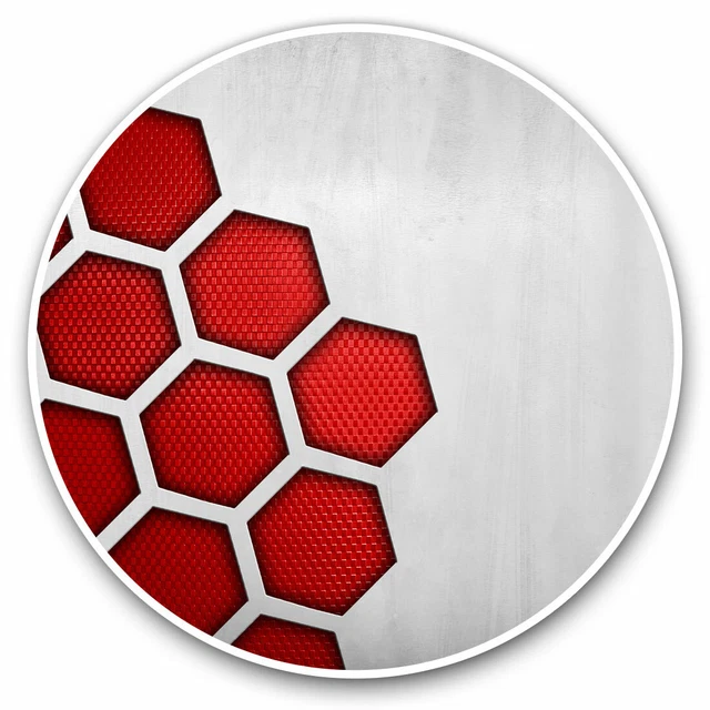 DOPASTICKER Awesome Red Hexagon Shapes Cool Gift Decorative Laptop ...