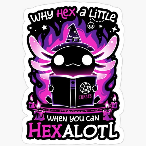 DOPASTICKER Axolotl Witc.Hing Hour, Spooky Salamander Sticker Phone ...