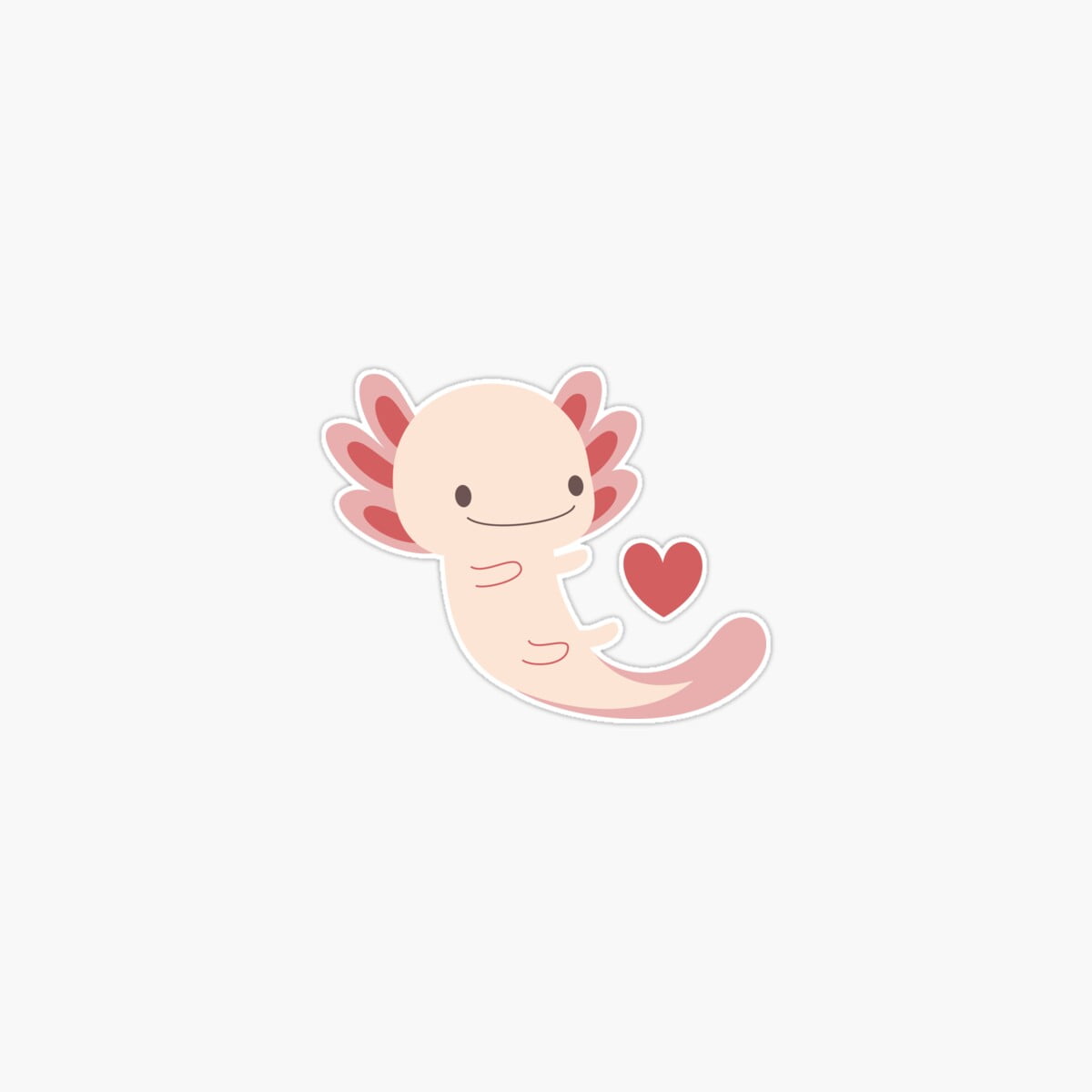 DOPASTICKER Axolotls Hearts And Bubble Sticker, Phone Sticker Car ...