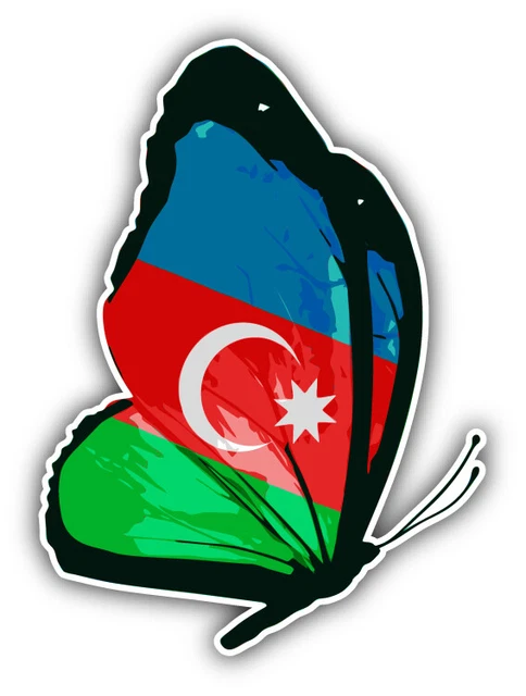 DOPASTICKER Azerbaijan Flag Butterfly Sticker Decal Phone Decal Water ...