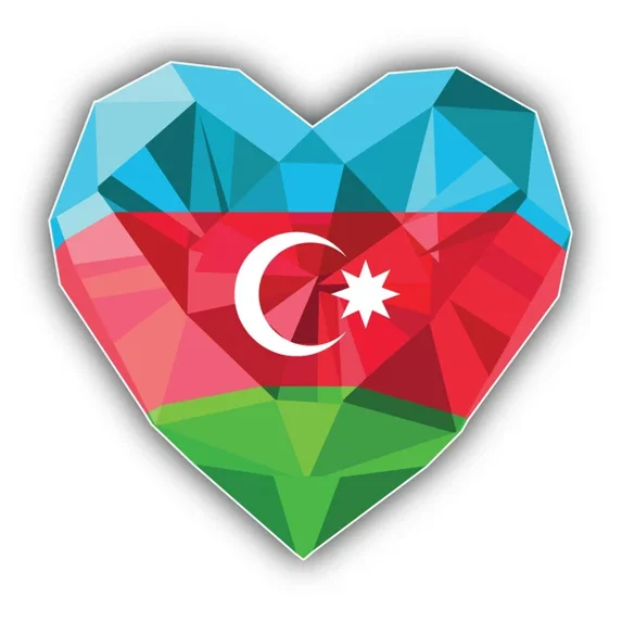 DOPASTICKER Azerbaijan Flag Polygonal Travel Sticker Decal Phone Decal ...