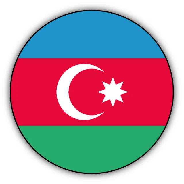 DOPASTICKER Azerbaijan Round Flag Sticker Decal Phone Decal Water ...