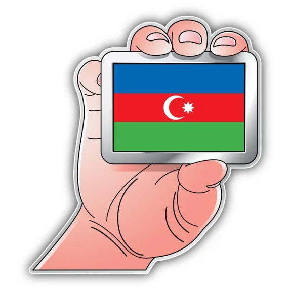 DOPASTICKER Azerbaijan World Flag Hand Sticker Decal Phone Decal Water ...