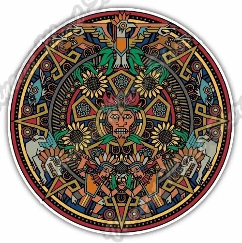 DOPASTICKER Aztec Mandala Maya Mayan Calendar Mexico Car Sticker Decal ...