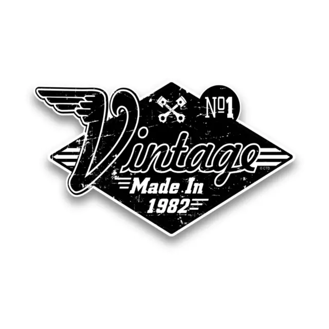 DOPASTICKER B&W Made In 1982 Vintage Retro Old School Bik.Er Sticker ...