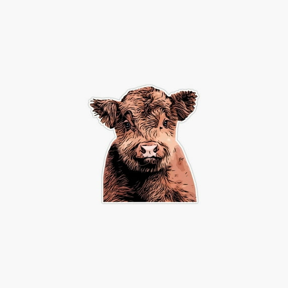 DOPASTICKER Baby Cow Sticker, Phone Sticker Water Bottle Sticker Car ...