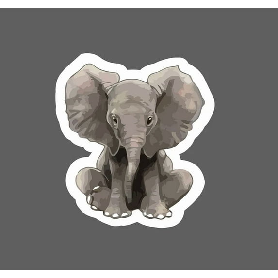 DOPASTICKER Baby Elephant Sticker Cute Animal Wildlife Nature Sticker ...