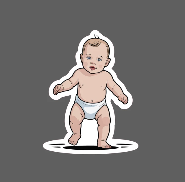 DOPASTICKER Baby First Steps Sticker Toddler Babies Life Cute Family ...