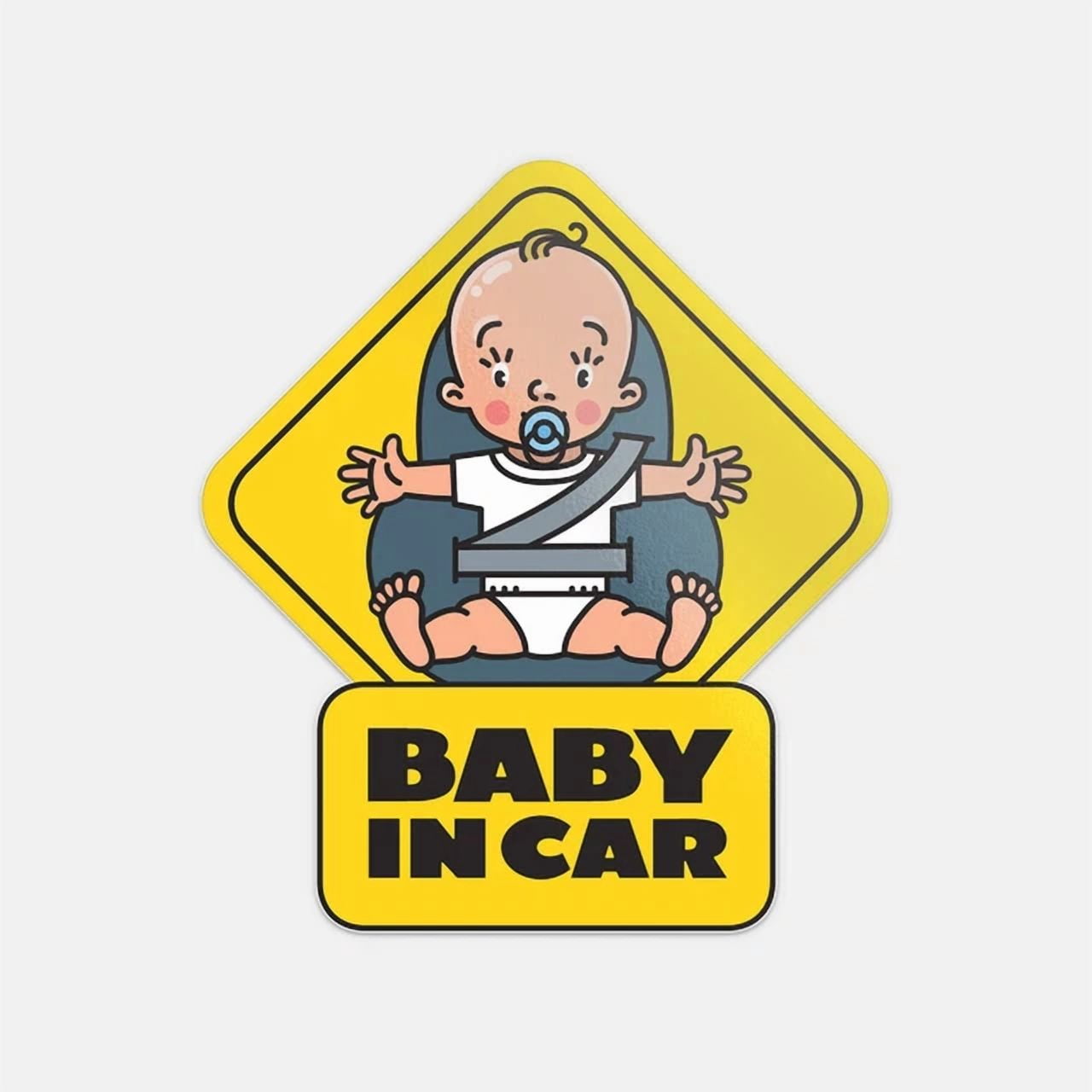 DOPASTICKER Baby In Car Boy Sticker Phone Water Bottle Stickers, Cars ...