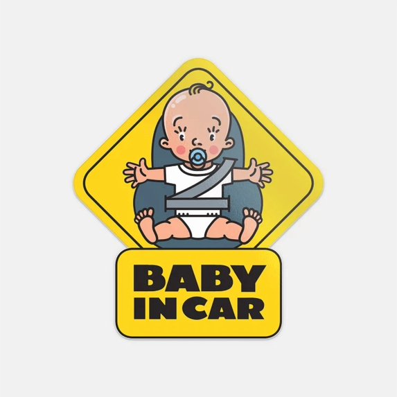 DOPASTICKER Baby In Car Boy Sticker Phone Water Bottle Stickers, Cars ...