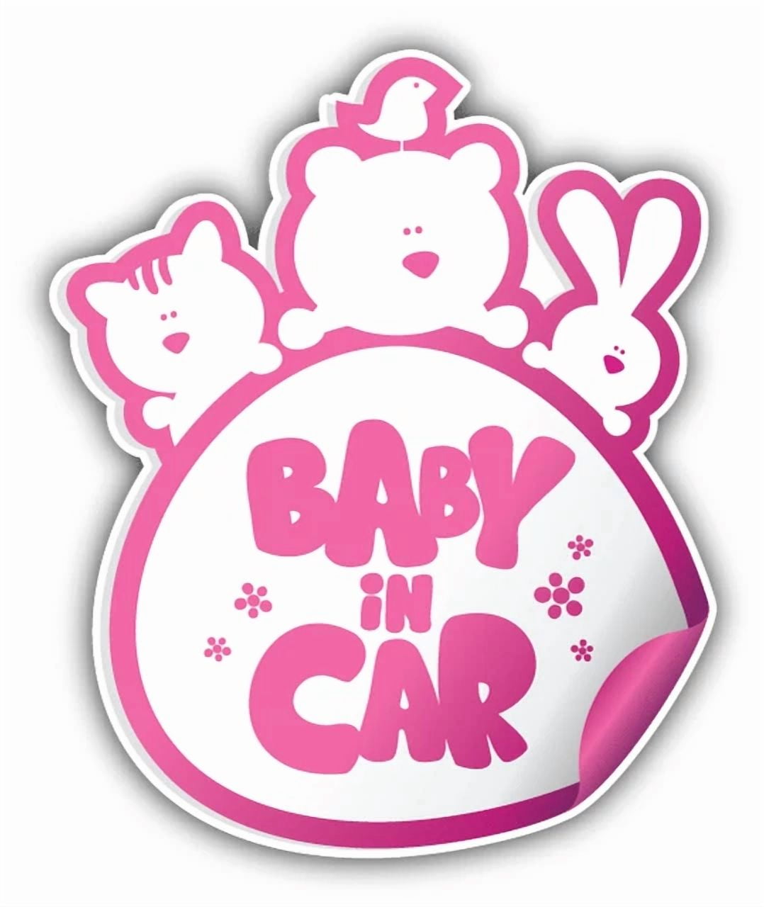 DOPASTICKER Baby In Car Girl Sign Car Sticker Phone Water Bottle ...